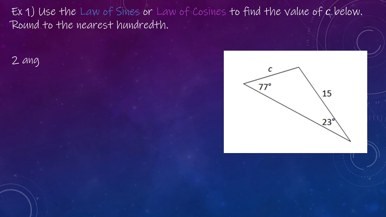 Geometry Re-Teaching 8-5: Law of Sines and Law of Cosines - YouTube