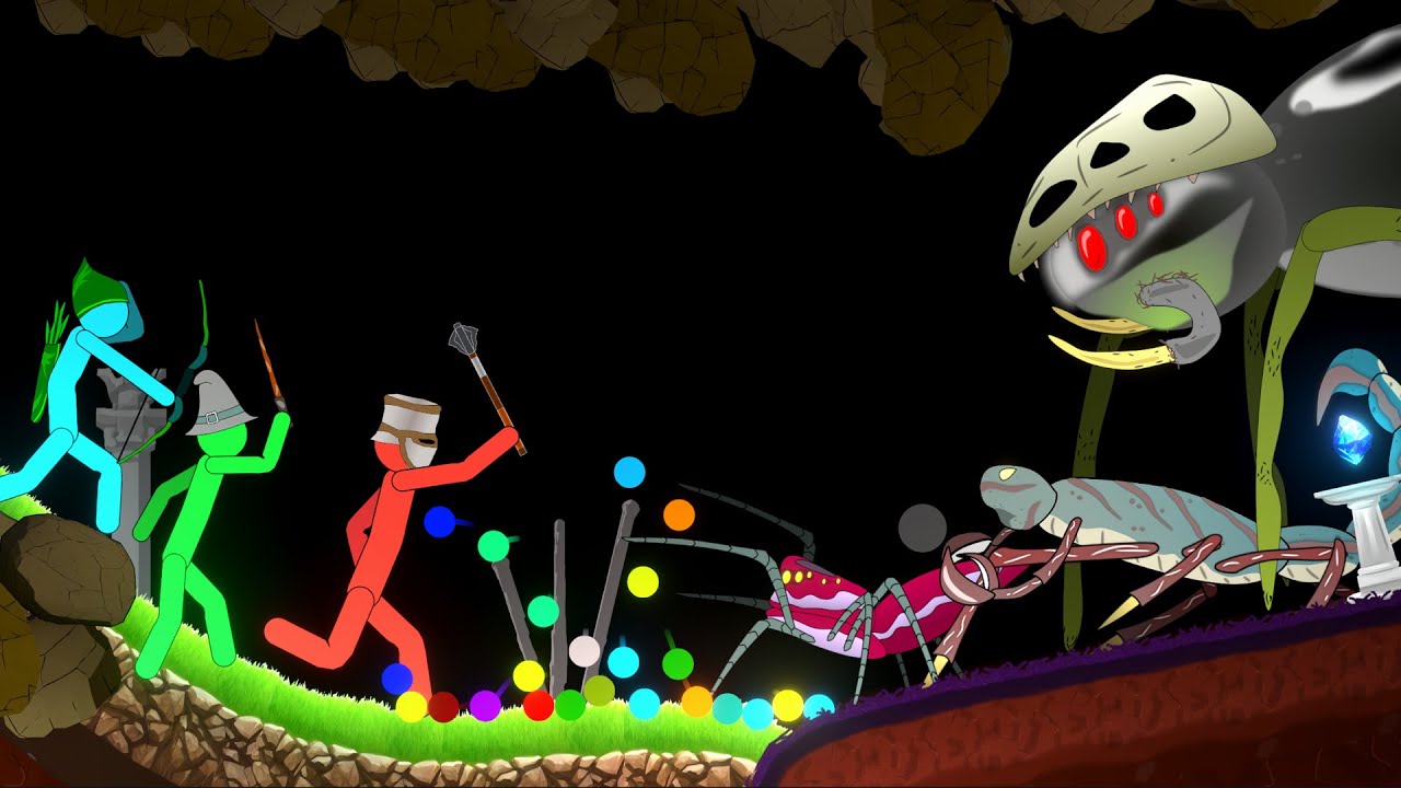 Stickman Battle Run - Save Marble in Spider Cave - YouTube