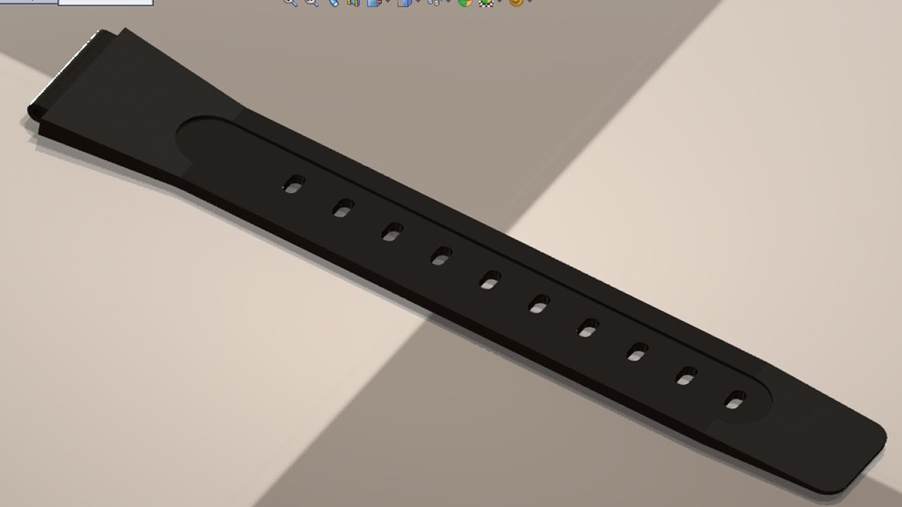 SolidWorks P Tutorial #45: Watch Armband1 (simple tu.) - YouTube