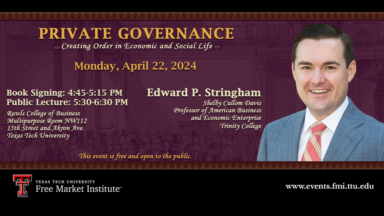 FMI Public Speaker Series - Edward Stringham - April 22, 2024 - YouTube