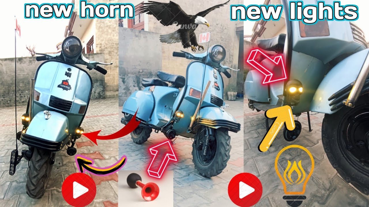 new lights new horn installing chetak full modify full video chetak ...