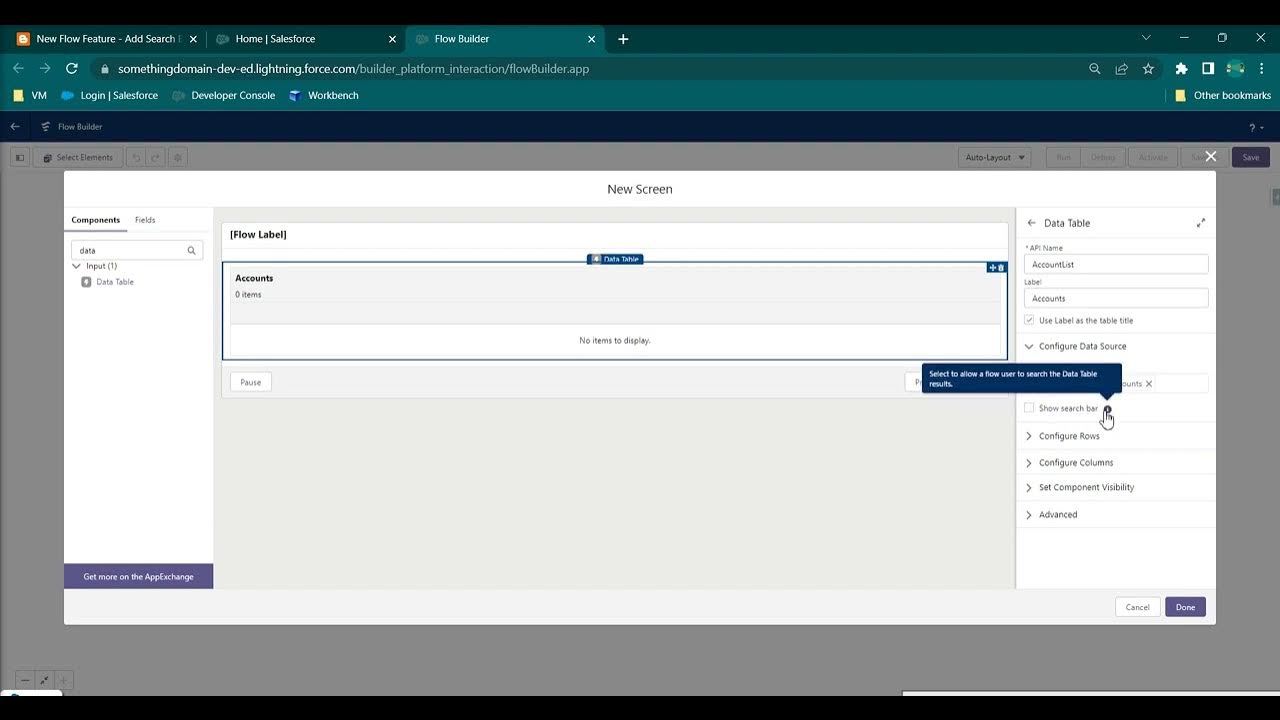 New Flow Feature - Add Search Bar in Datatable in flow #inSalesforce ...