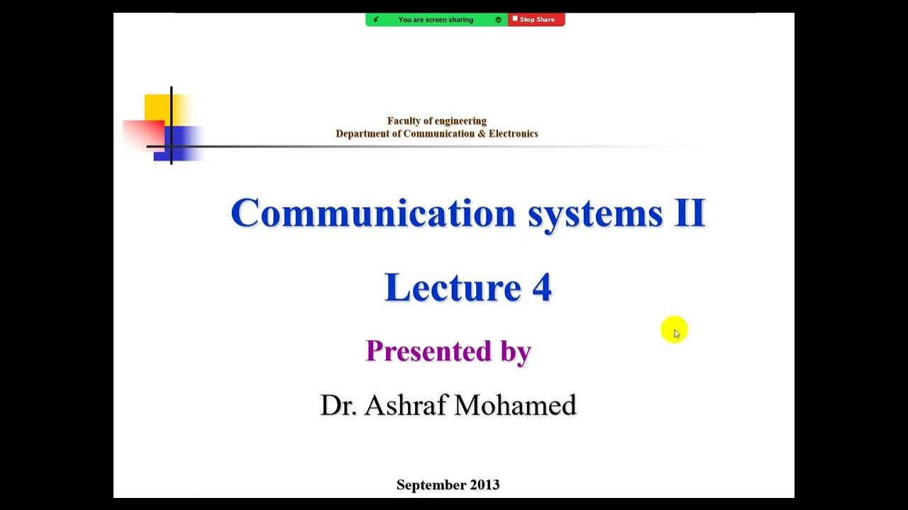 Lecture No 4, Digital Communications Systems Fall 2022 - YouTube