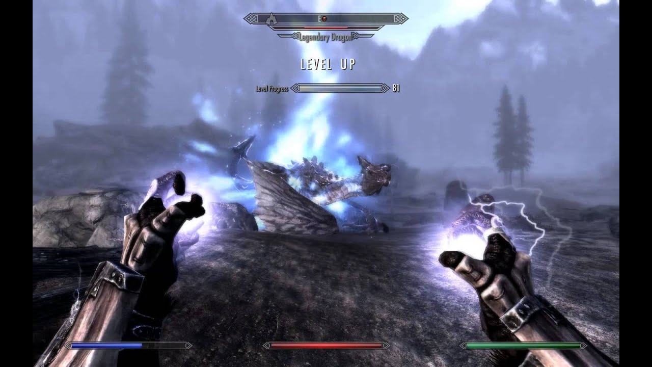 Skyrim: First Legendary Dragon and LEVEL 81 GET! - YouTube