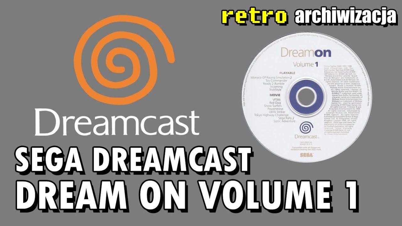 Demo Dream On Volume 1 na konsoli Sega Dreamcast | Retro archiwizacja ...