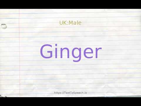 How to pronounce ginger - YouTube