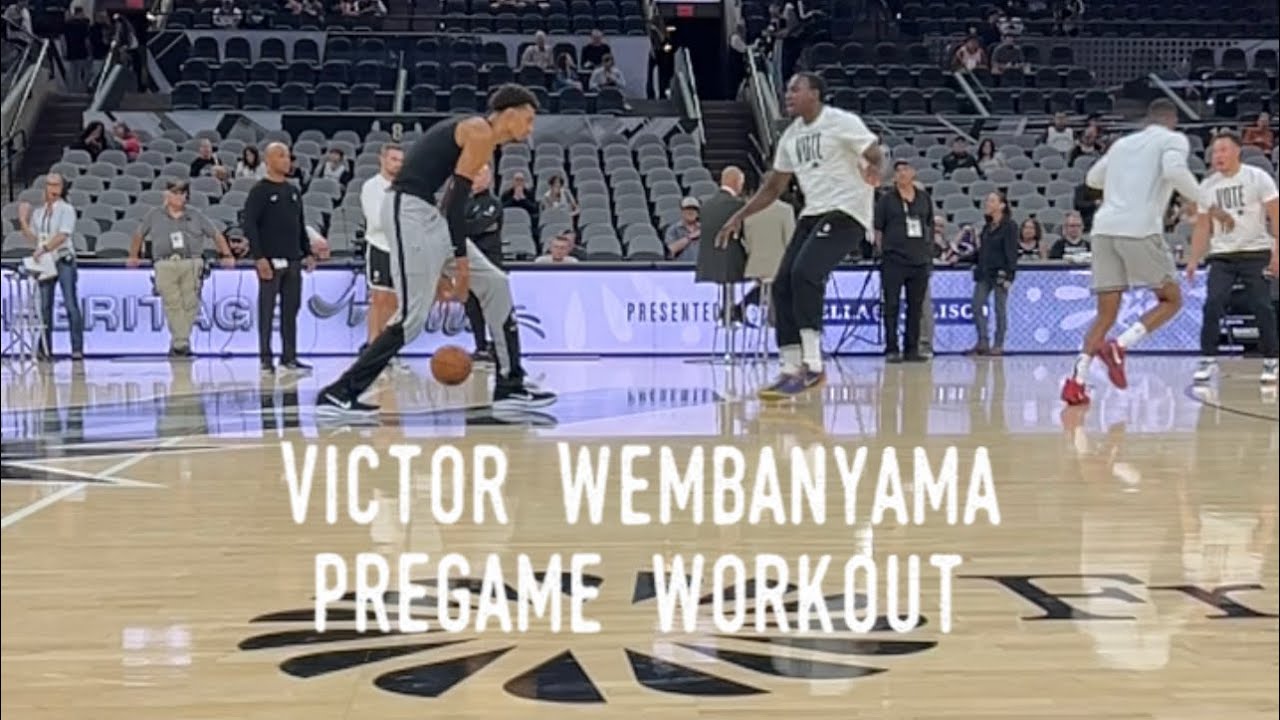 Victor Wembanyama pregame workout. Post skills & 2 man game ( Extended ...