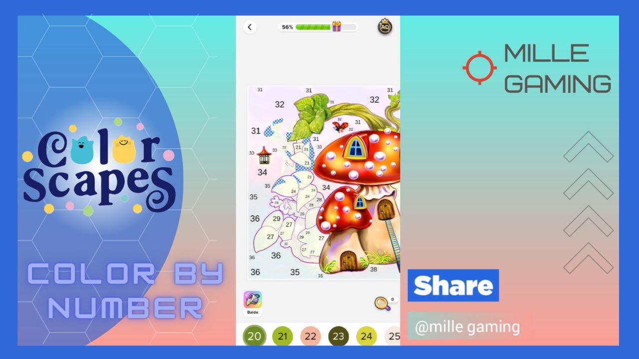 Color Scapes By Number Gameplay [3] - YouTube