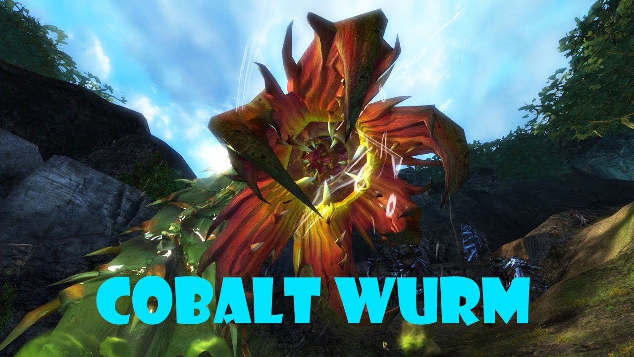 Guild Wars 2-Tri-Wurm World Boss(Cobalt Wurm) - YouTube