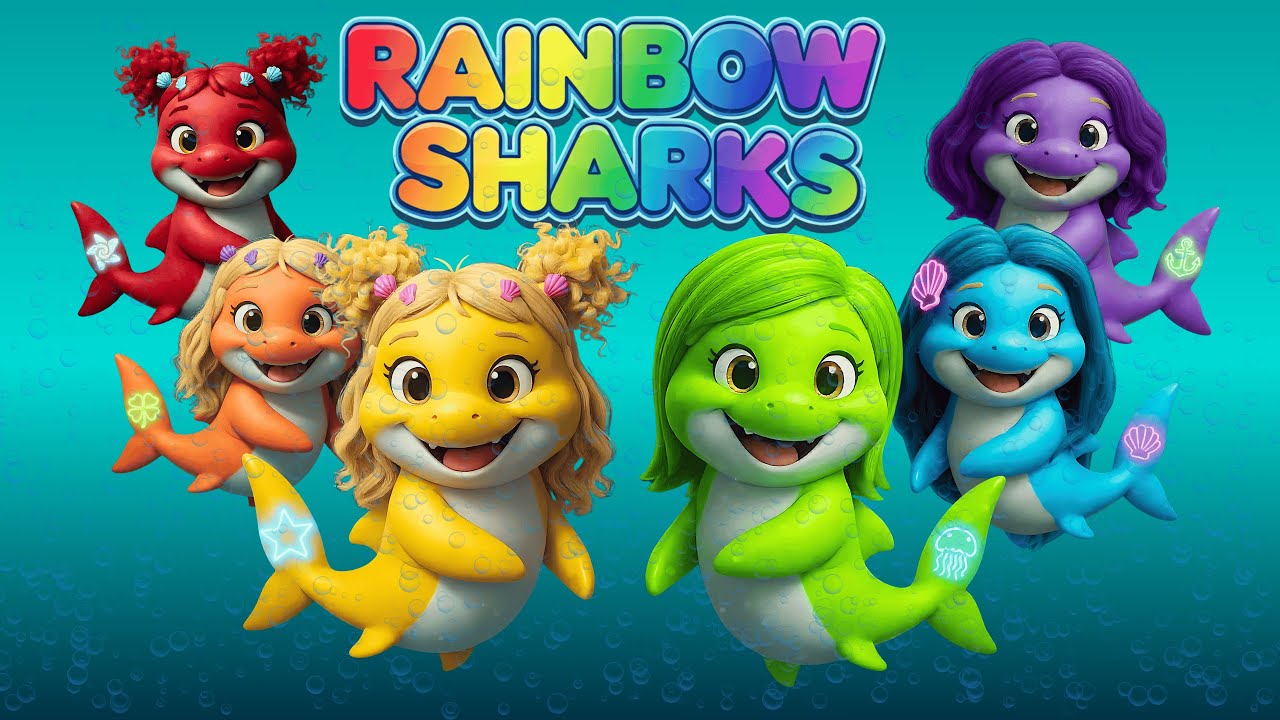 Learn Colors with the Rainbow Sharks | Baby Shark Style Educational Fun ...