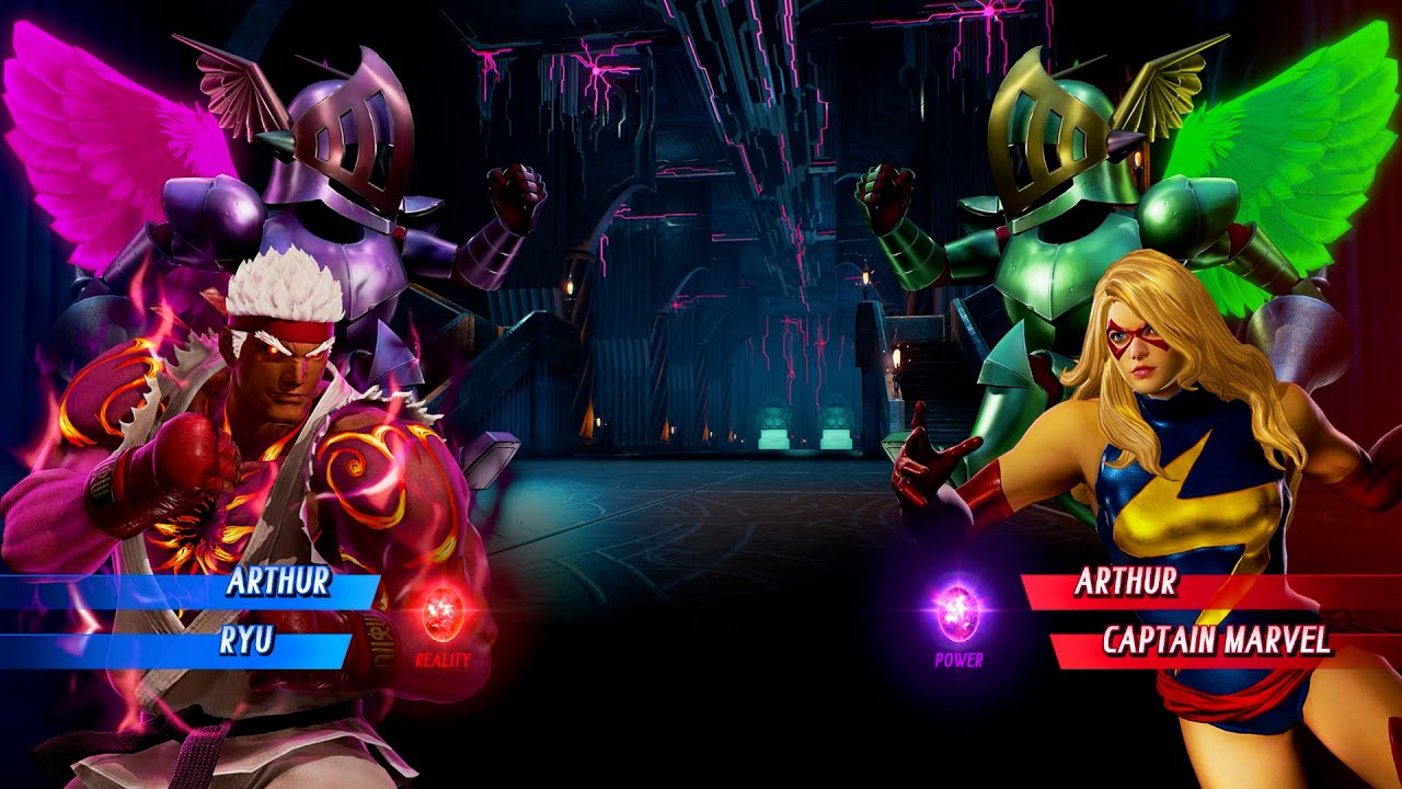 PINK ARTHUR & PINK RYU VS GREEN ARTHUR & CAPTAIN MARVEL - Marvel vs ...