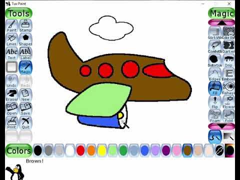 Tux Paint Painting | Fill Color Tool - YouTube
