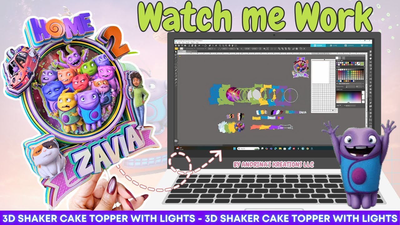 Watch me Work on a 3D Shaker Cake Topper with lights - YouTube