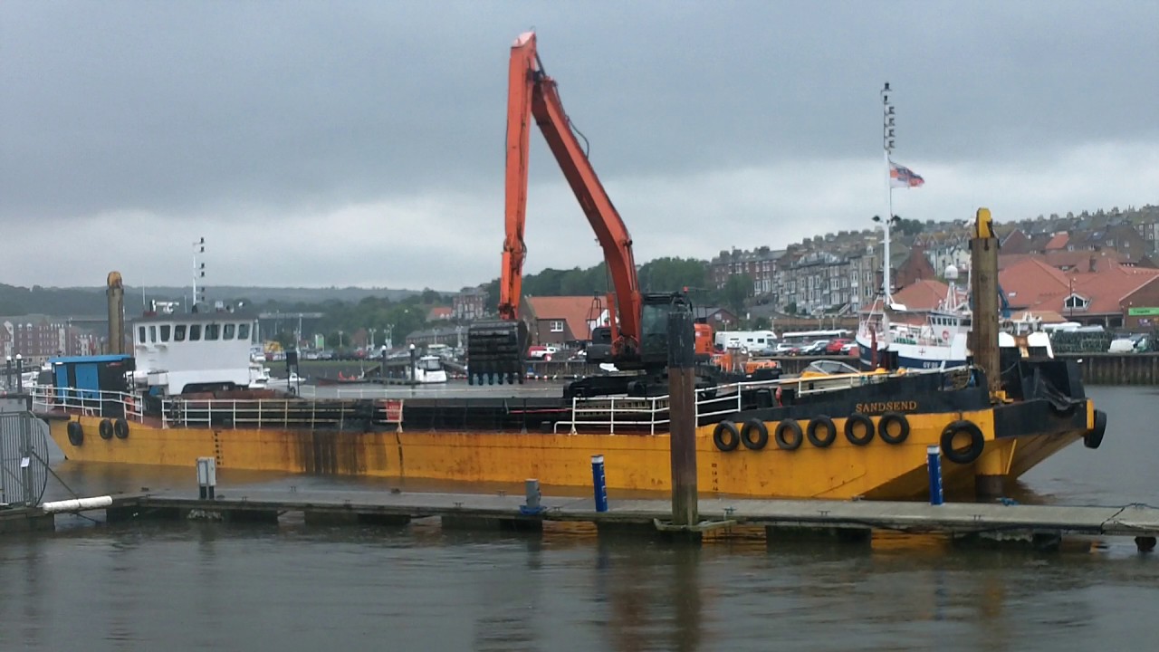 WHITBYS NEW MODIFIED DREDGER AT WORK - YouTube