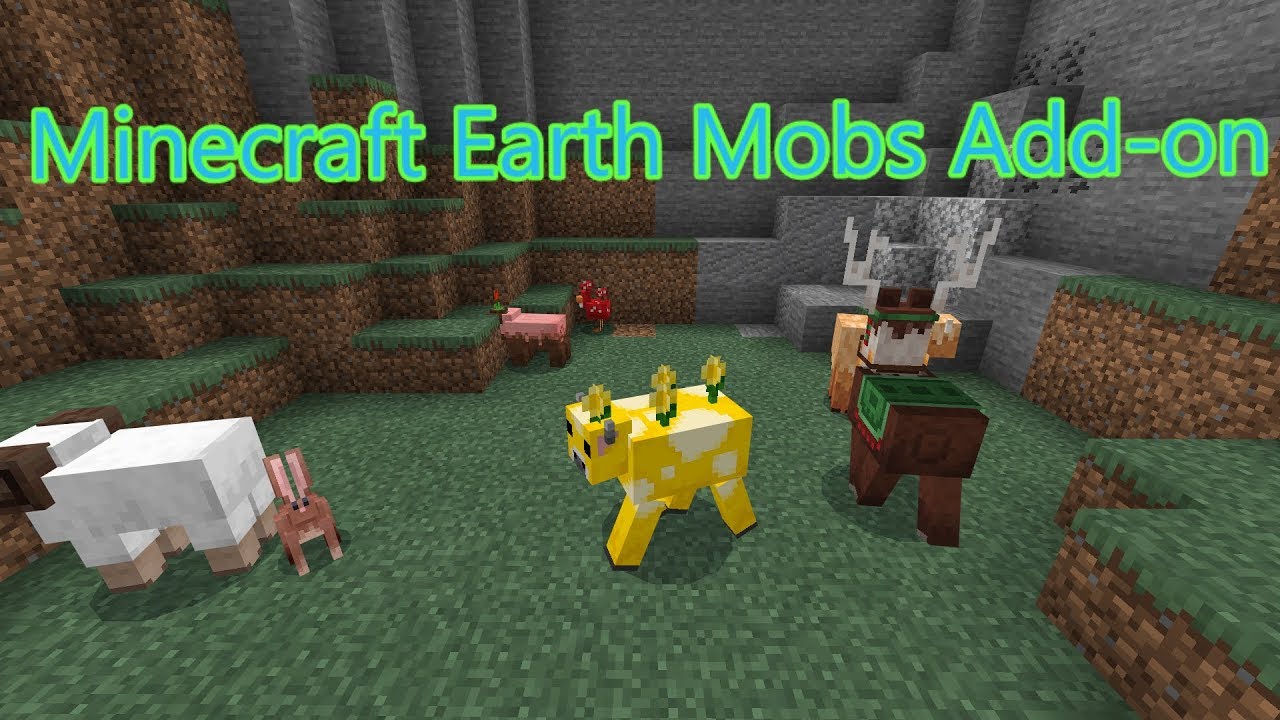 Minecraft Earth Mobs Add-on minecraft bedrock edition - YouTube