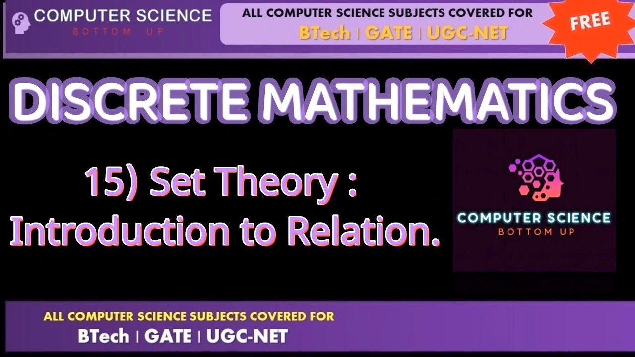 Discrete Mathematics : 15) Set Theory : Introduction to Relation. - YouTube
