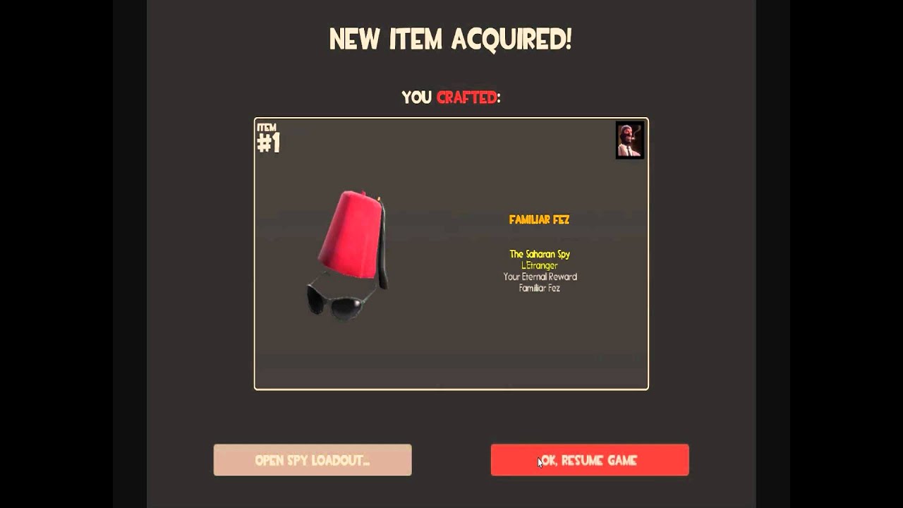 TF2 Crafting Familiar Fez - YouTube