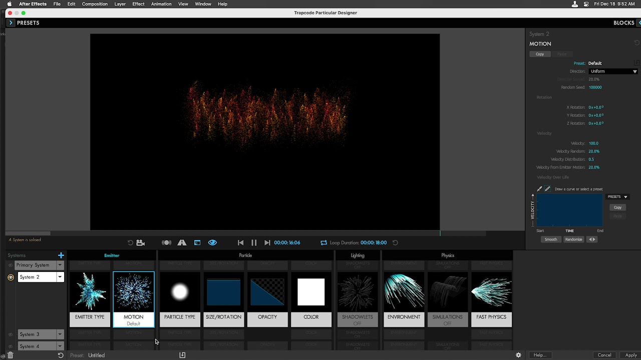 Resetting Trapcode Particular Properties, Blocks and all Systems - YouTube