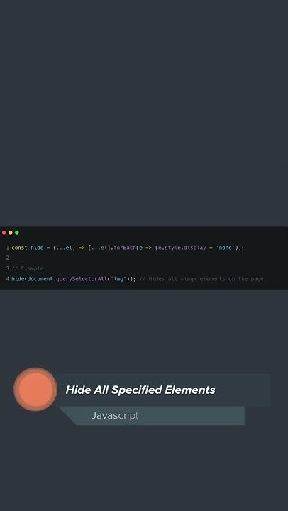 Hide All Elements Specified #html #javascript #shorts - YouTube