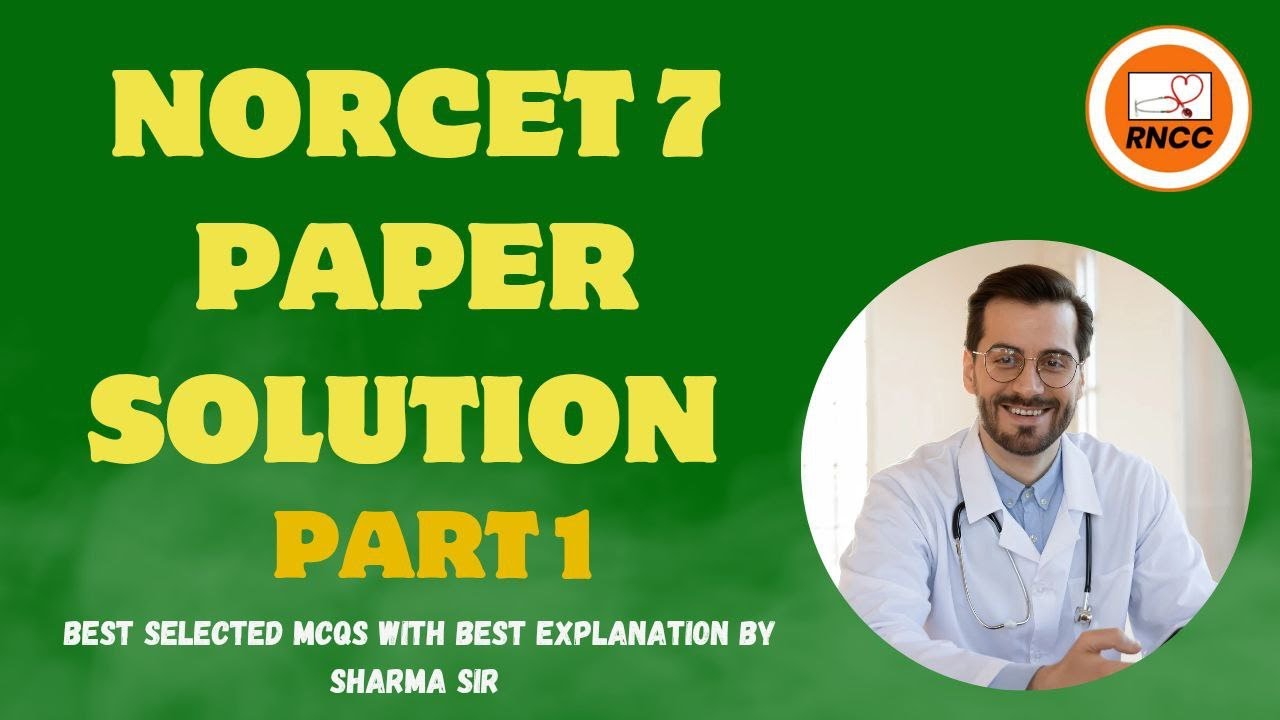 NORCET 7 Paper Solution Part 1 by Sharma Sir #norcet7paper #norcetmcq # ...