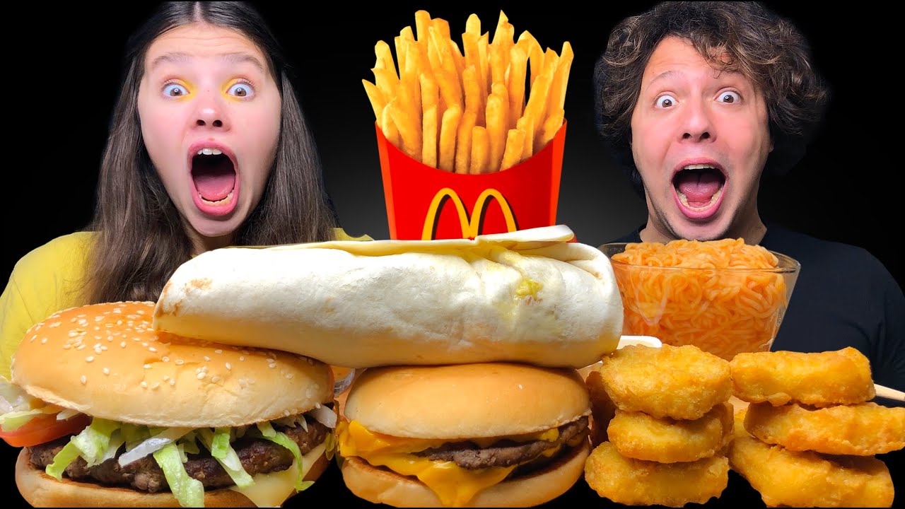 Asmr Double Cheeseburger Big Tasty Chicken Nuggets And Chicken Wrap 먹방