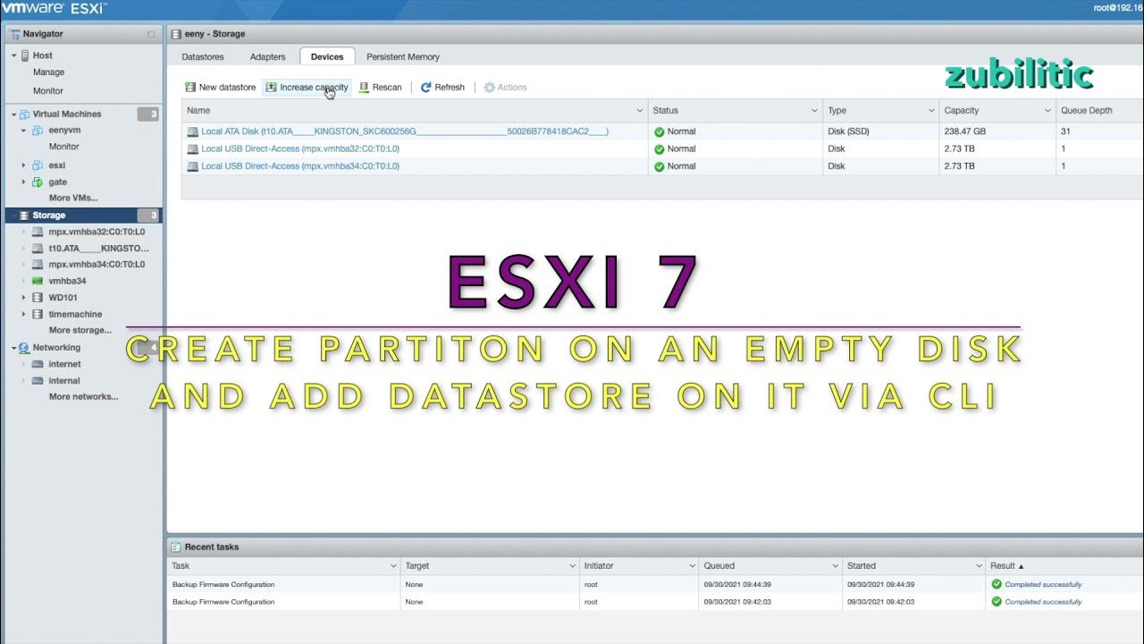 ESXi 7: Create VMFS Partition Via Command Line - YouTube