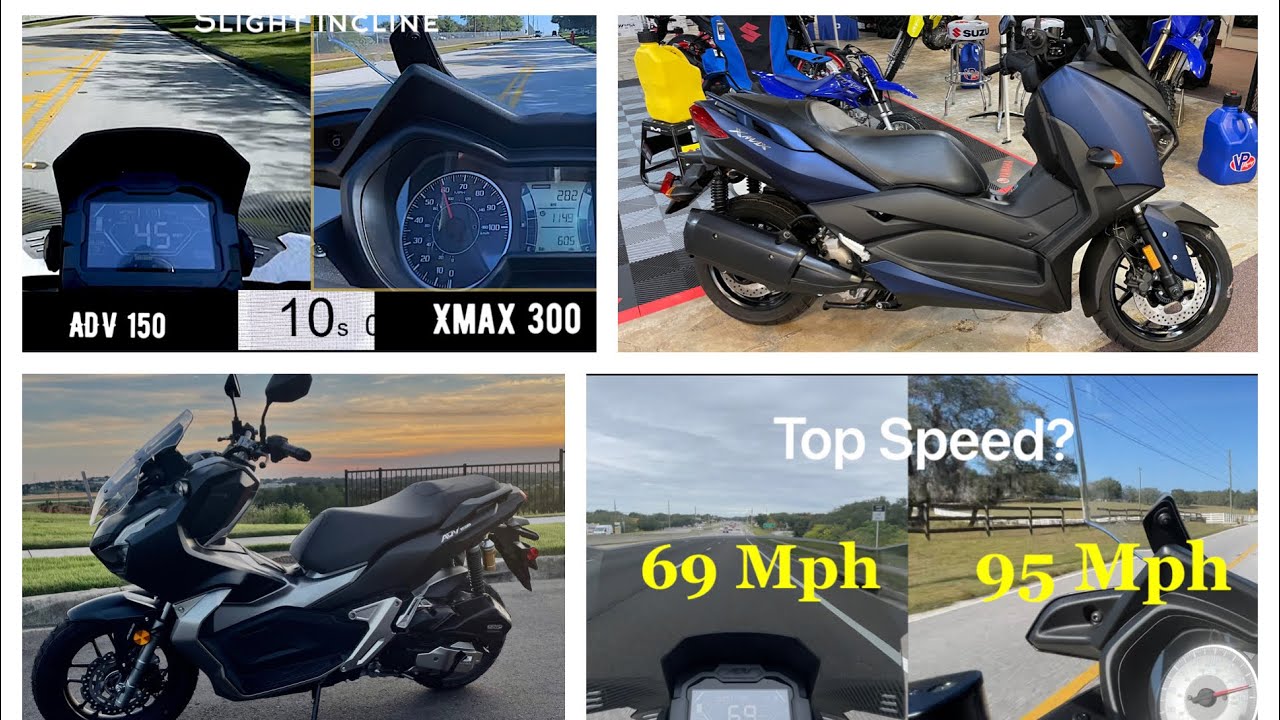 Honda ADV 150 vs Yamaha Xmax 300 - Acceleration & Speed Test between ...