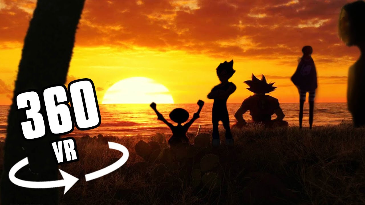 360° VR SUNSET watching with your favourite HEROES! Mikasa, Goku ...