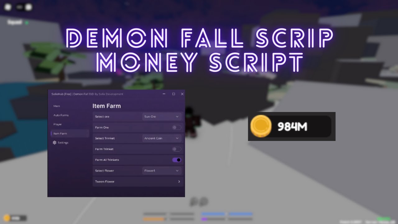 Demon Fall Script Free 2024 | Auto Trinket Farm | Auto Flower Farm ...