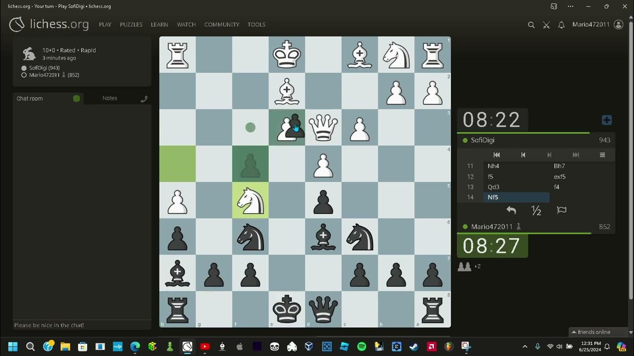 Lichess 850 Elo gameplay - YouTube