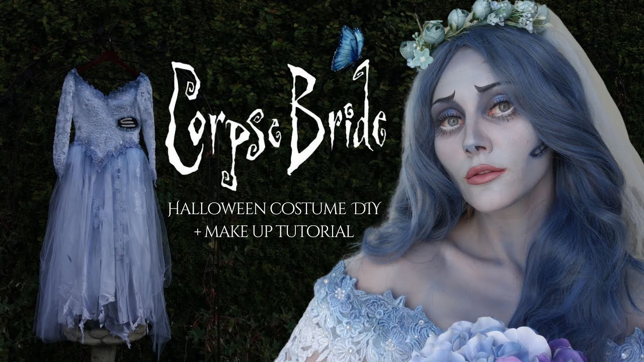 Corpse Bride Halloween costume Tutorial + MAKE-UP Tutorial - YouTube