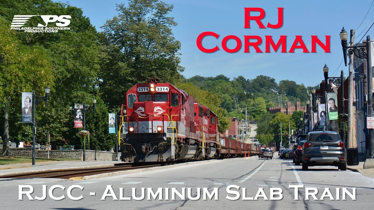 RJ Corman (RJCC) with Aluminum Slab Train | SD40T-2 #3314 Leads! - YouTube