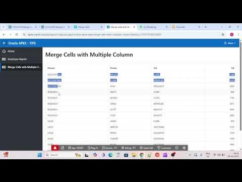 How to Merge Rows for Multiple Columns in Oracle APEX Classic Report using JavaScript - YouTube