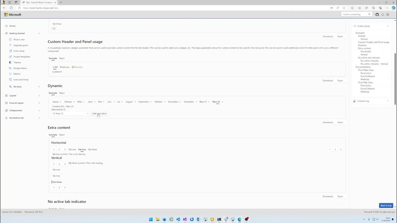 Fluentui Blazor Dynamic Tabs Error Youtube