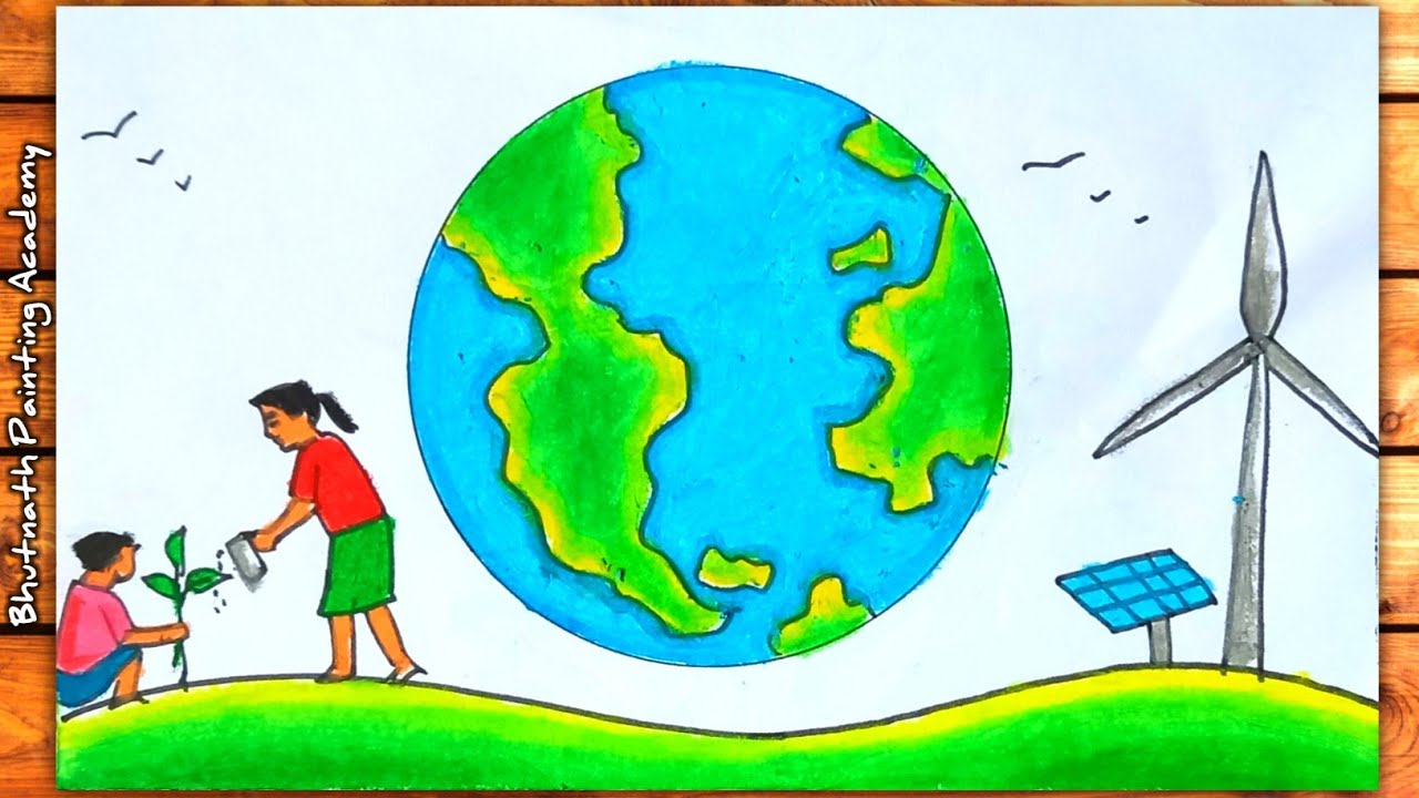 earth day drawing poster - YouTube