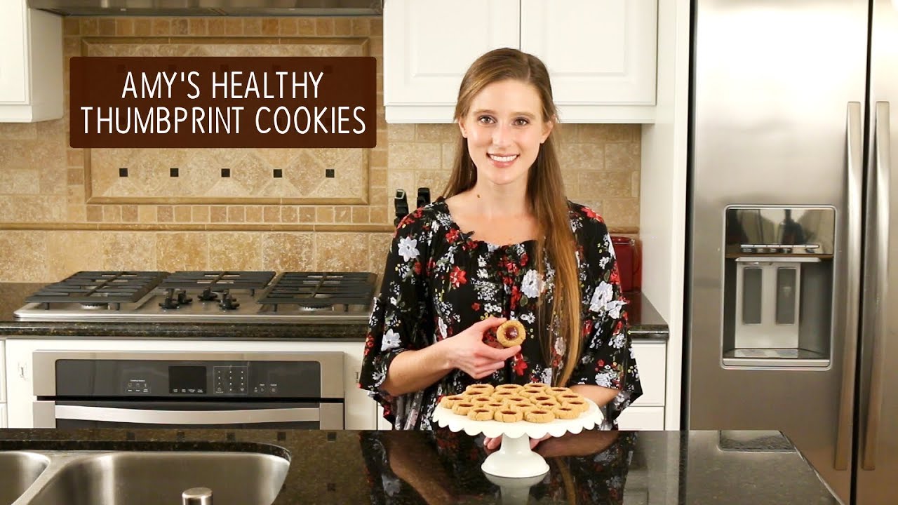 Healthy Thumbprint Cookies | Amy's Healthy Baking - YouTube