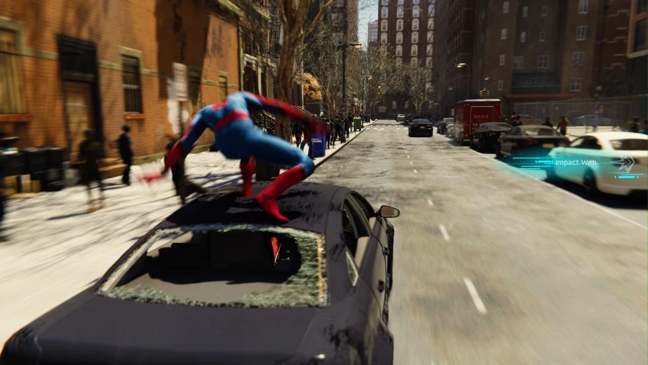 Spider man catches car - YouTube