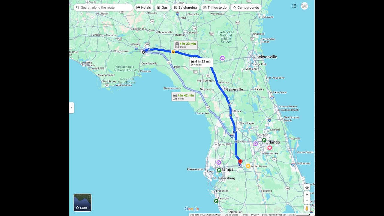 Fastest route from FAMU To Lakeland FL - YouTube