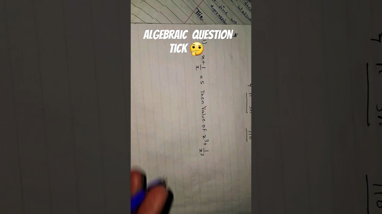 😱 ALGEBRAIC QUESTION TRICK !_|| by WiseGuruJi - YouTube
