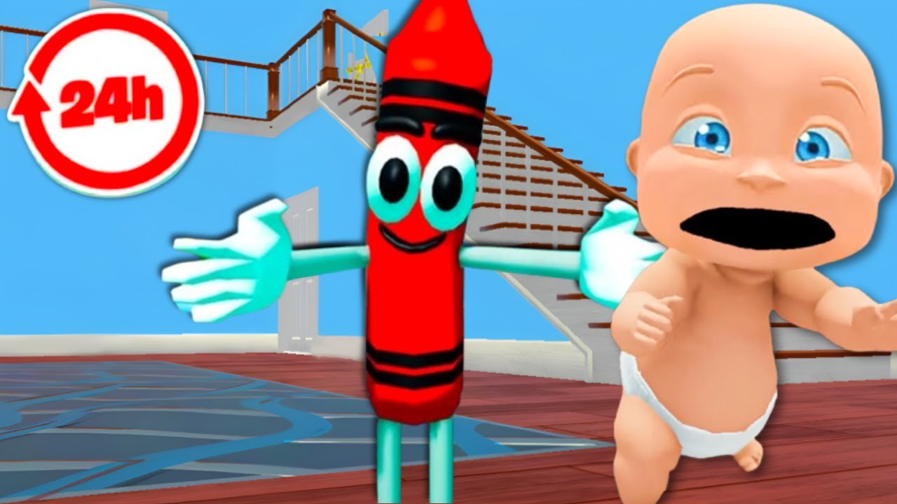 Baby Escapes EVIL CRAYON For 24 HOURS! - YouTube