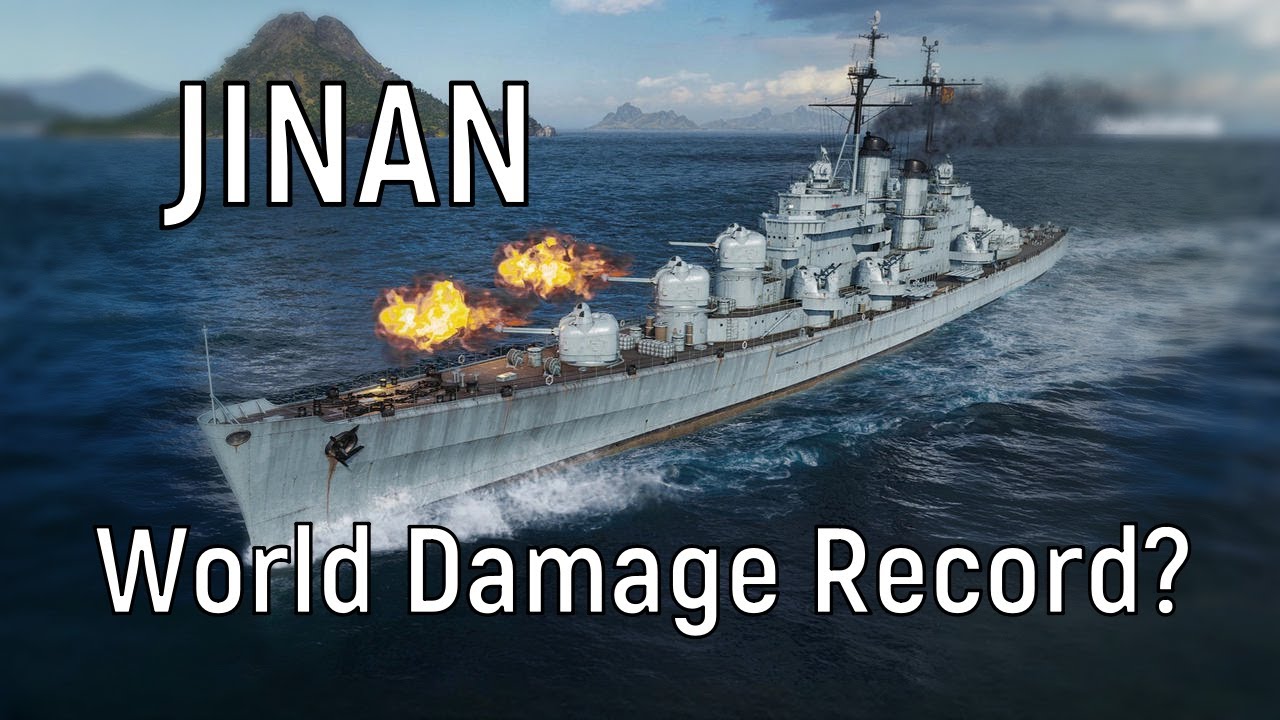 World of Warships - X JINAN Replay, world damage record? - YouTube