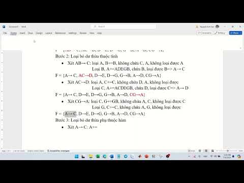 Phụ thuộc hàm tối thiểu của lược đồ quan hệ - YouTube