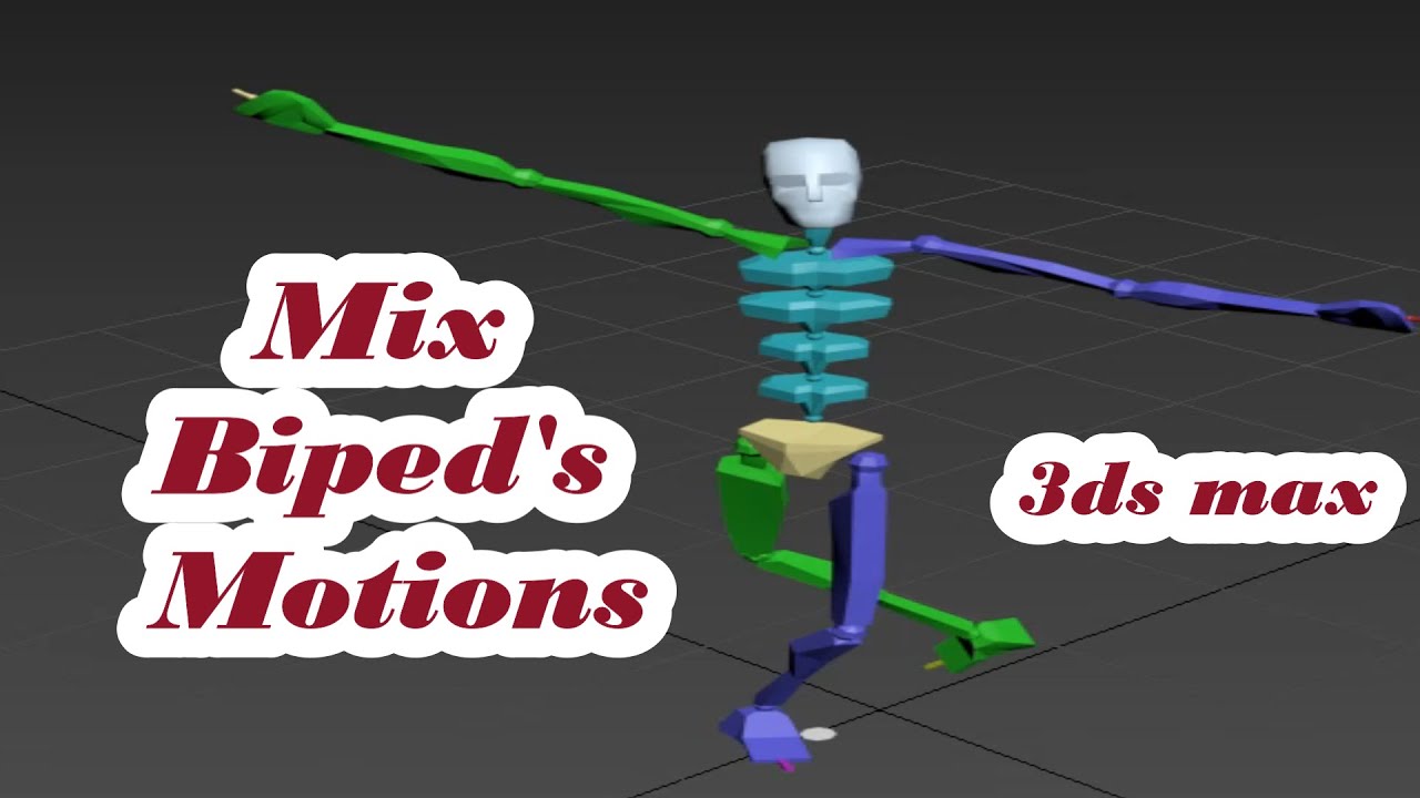 How to mix Biped motions in 3ds max - YouTube