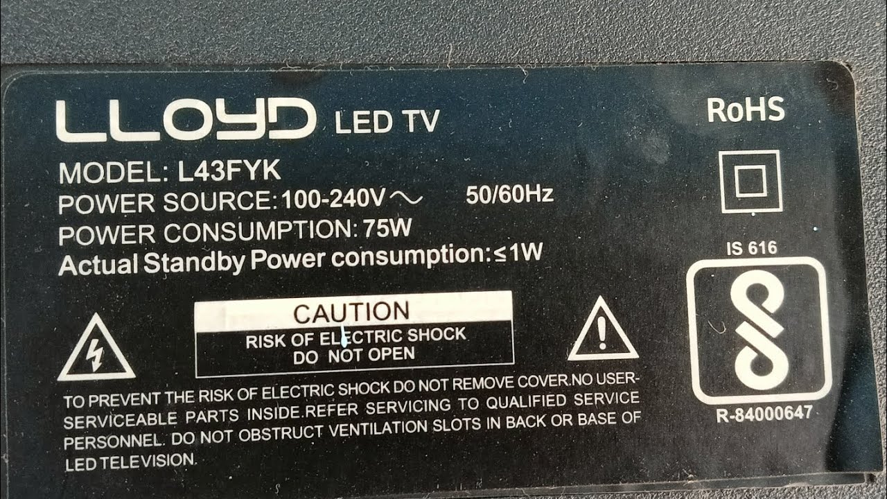 #$1 lloyd .model no. L43FYK no DisplayHow to fix Lloyd led tv no ...