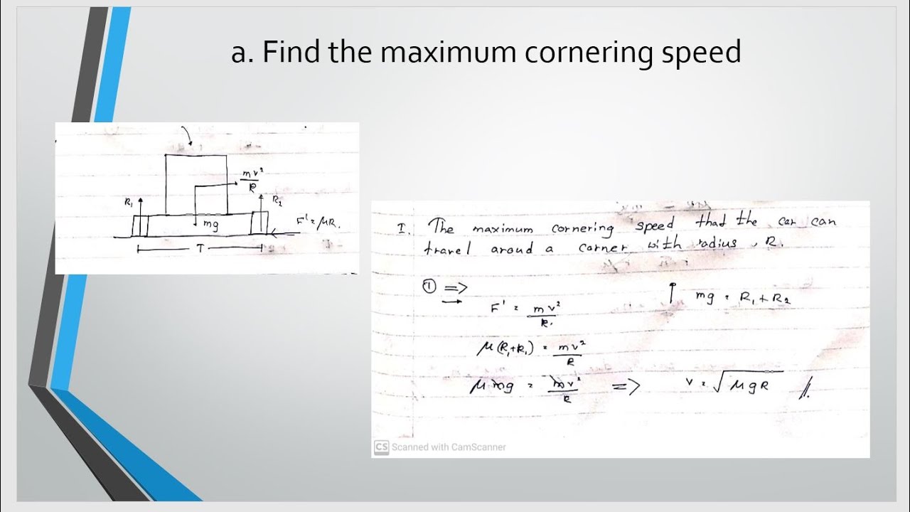 Finding maximum cornering speed, lateral weight transfer & longitudinal ...