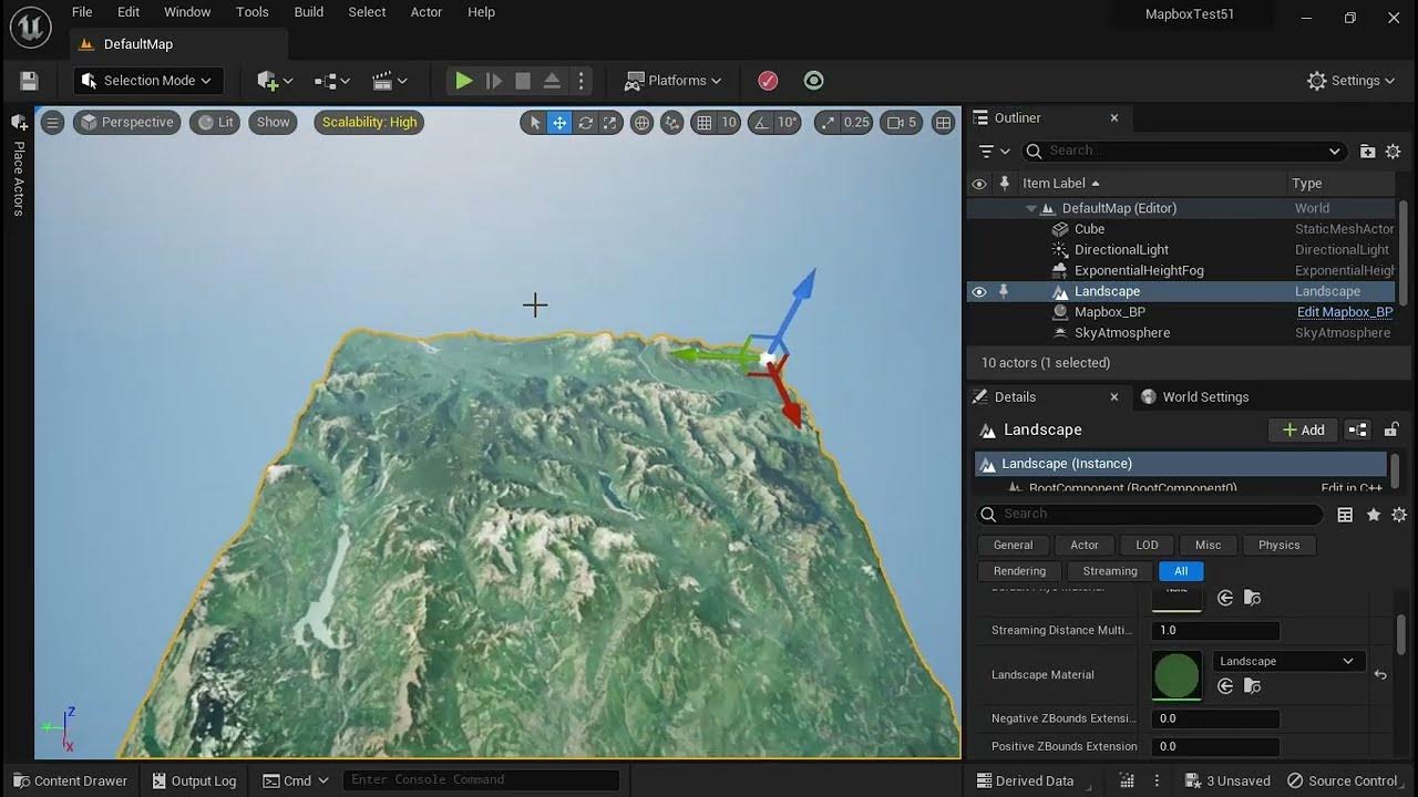 Unreal Mapbox Bridge -- Tut on how to overlay a satellite image on your landscape - YouTube