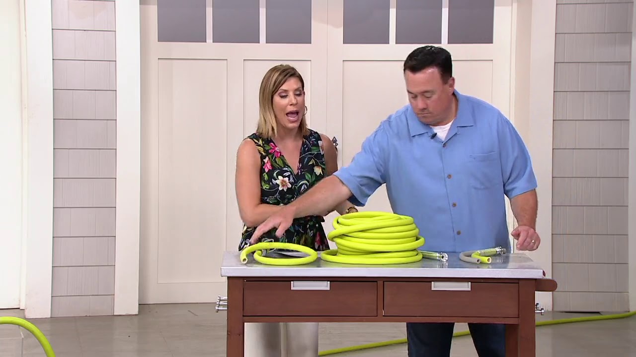 Sun Joe Premium 50'L Flexible Hybrid Polymer Garden Hose on QVC - YouTube