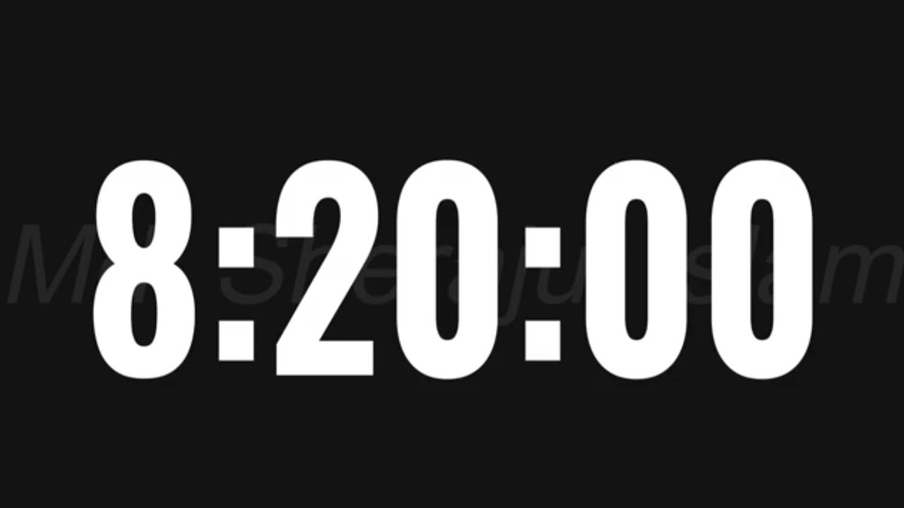 8 Hours 20 Minute Timer - 500 Minute Countdown Timer - YouTube