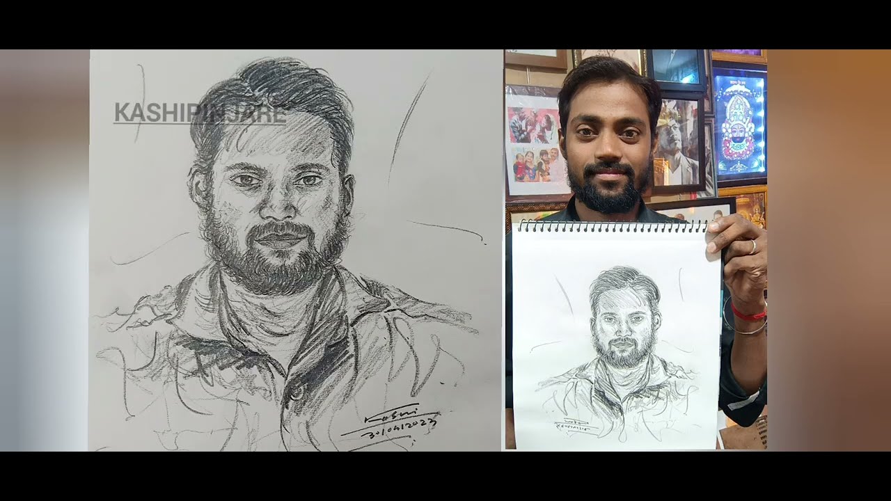how to draw a portrait,live portrait🔥#video #art - YouTube
