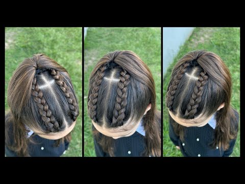 Penteado infantil fácil e lindo 🎀 | Penteado fácil com tranças ✨